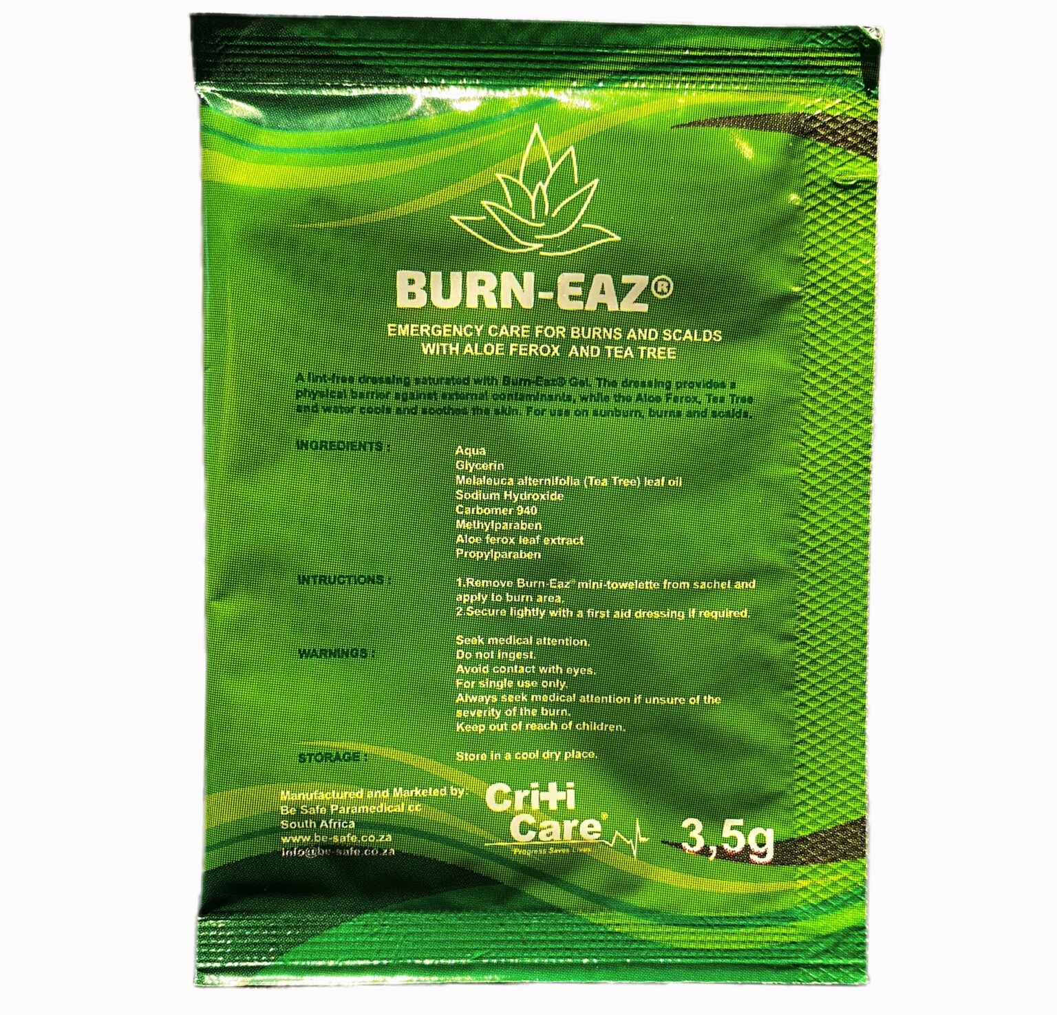 Burn Eaz Burn Gel Sachet 3.5ml - Wild Medix